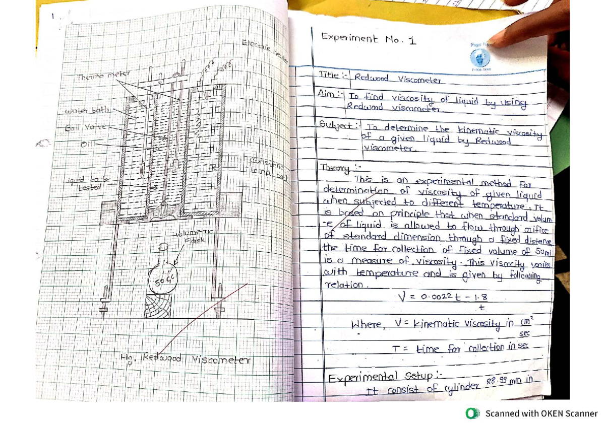 FM - Practical Experiment 1: Viscosity Measurement Using Redwood ...