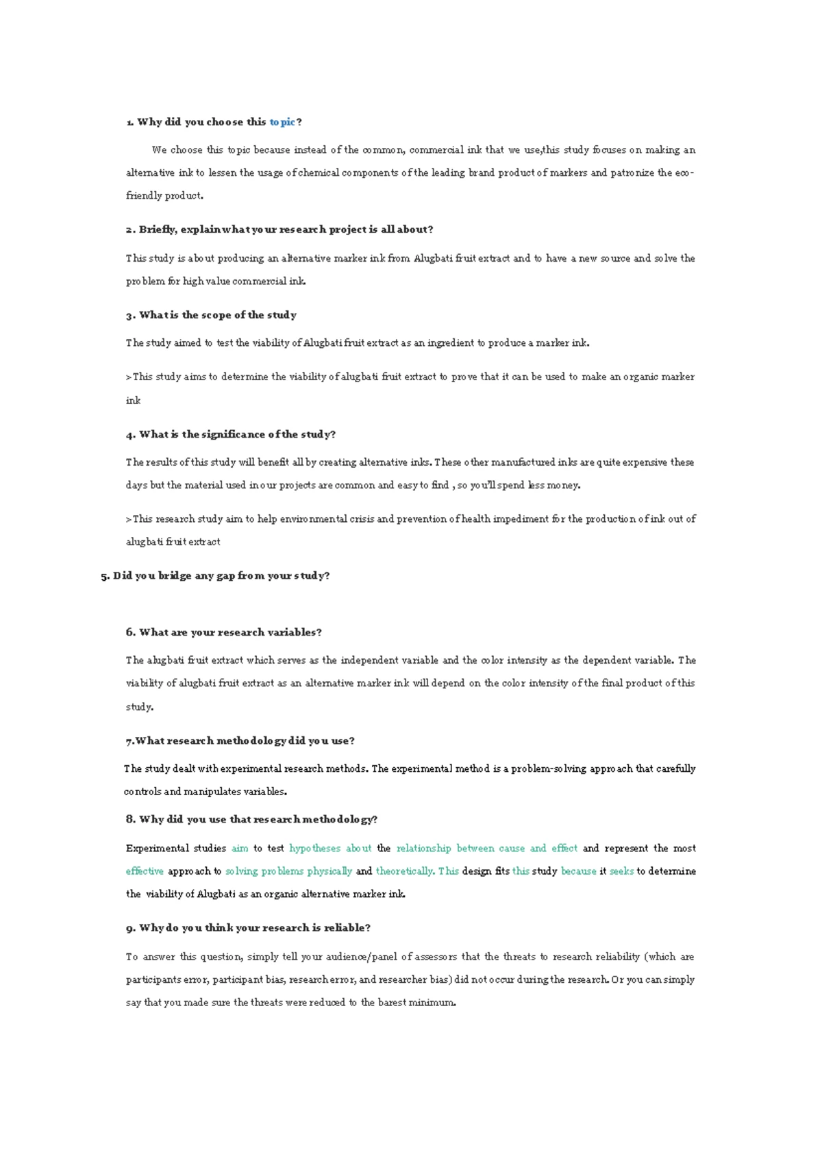 Possible questions for title defense - 1. Why did you choose this topic ...