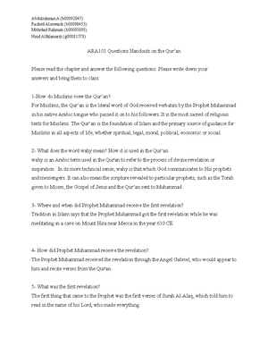 Topic Two reading - Its chapter two of ara102 - &+$37(5 2 1( $ 5$% +(5 ...