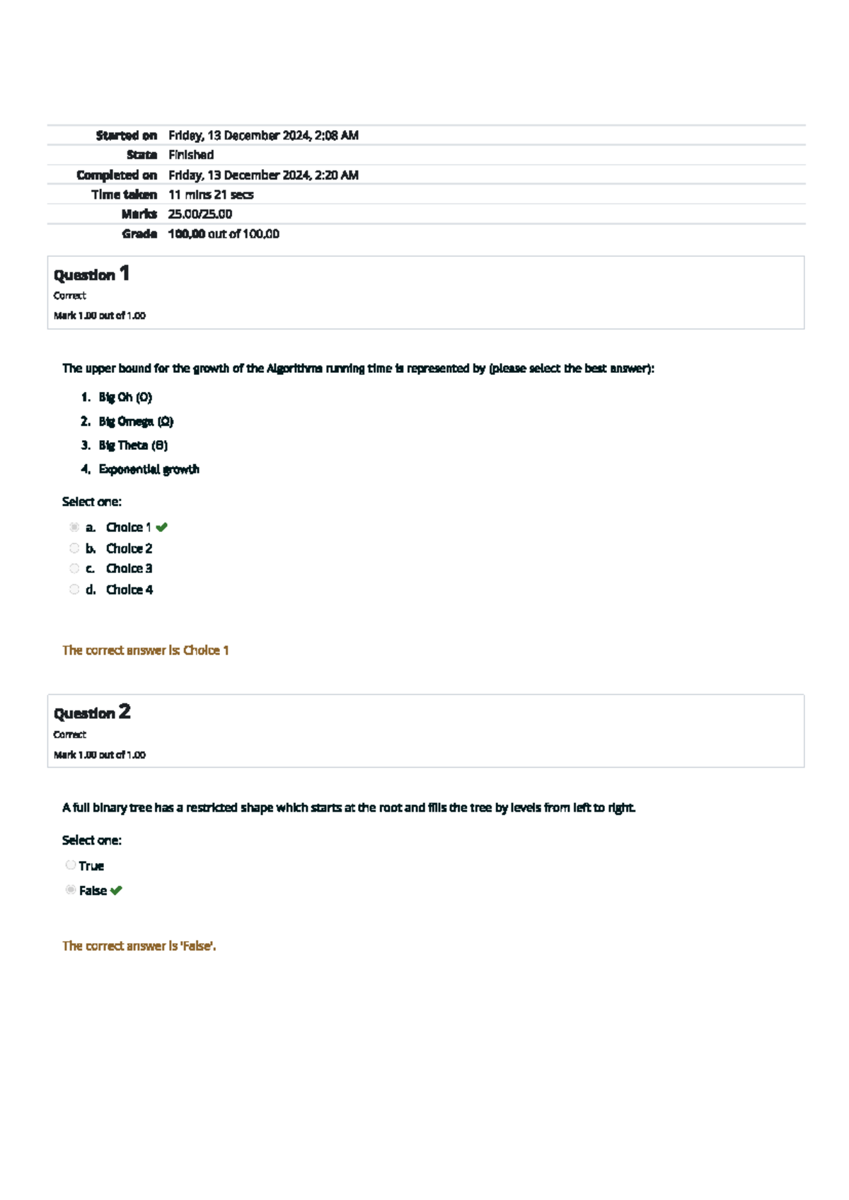 Graded Quiz Review for Algorithms - CS3303 Unit 5 Insights - Studocu