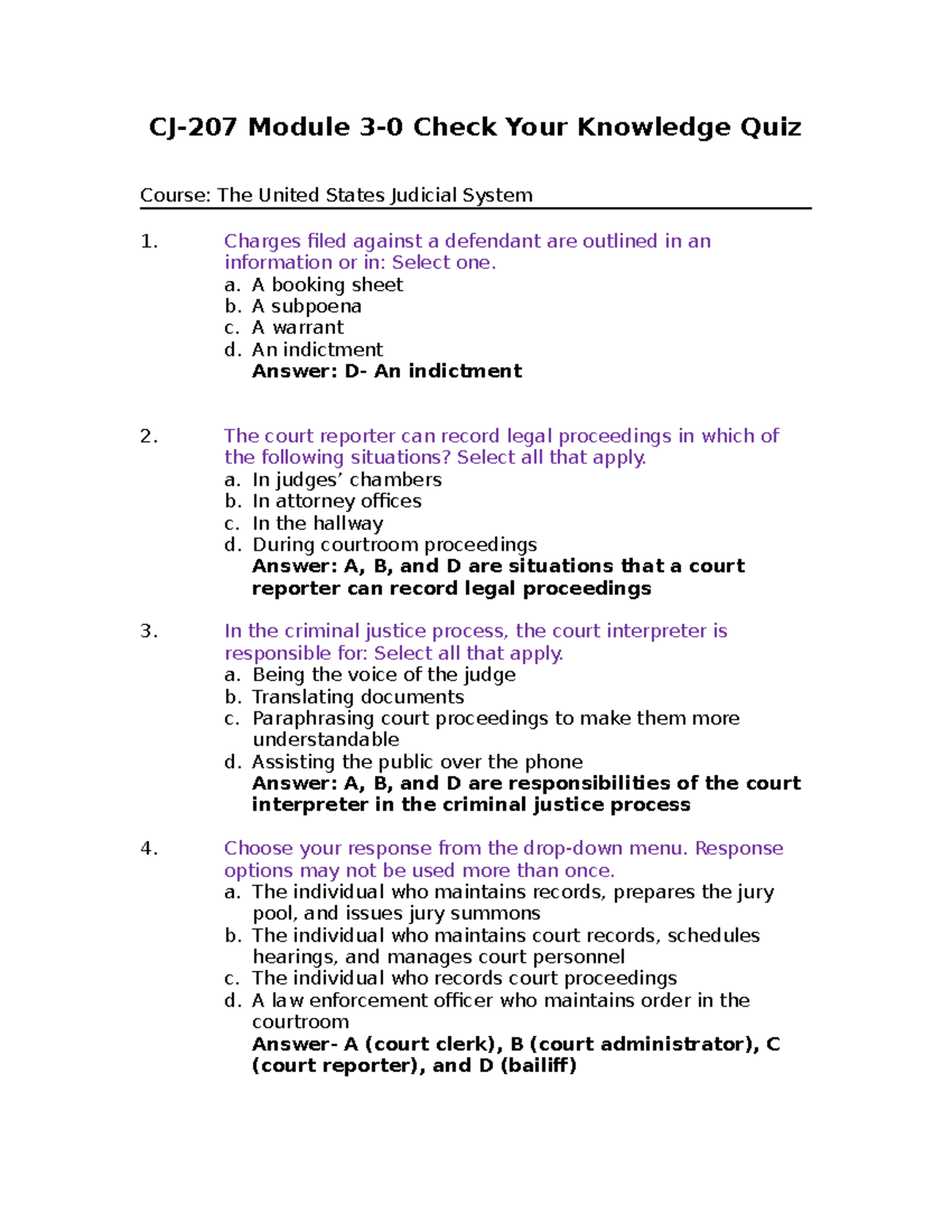 CJ 207 3-0 Check Your Knowledge Quiz - CJ-207 Module 3-0 Check Your ...
