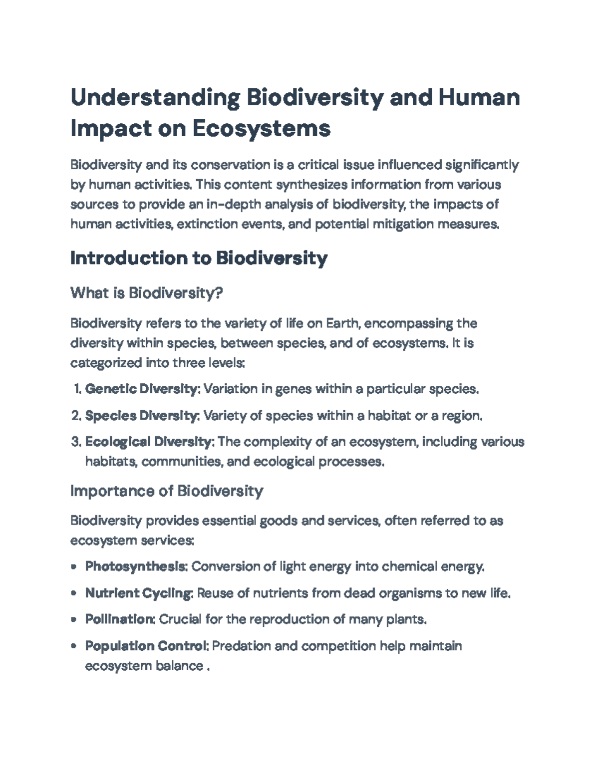 Understanding Biodiversity & Human Impact: Key Insights & Conservation ...