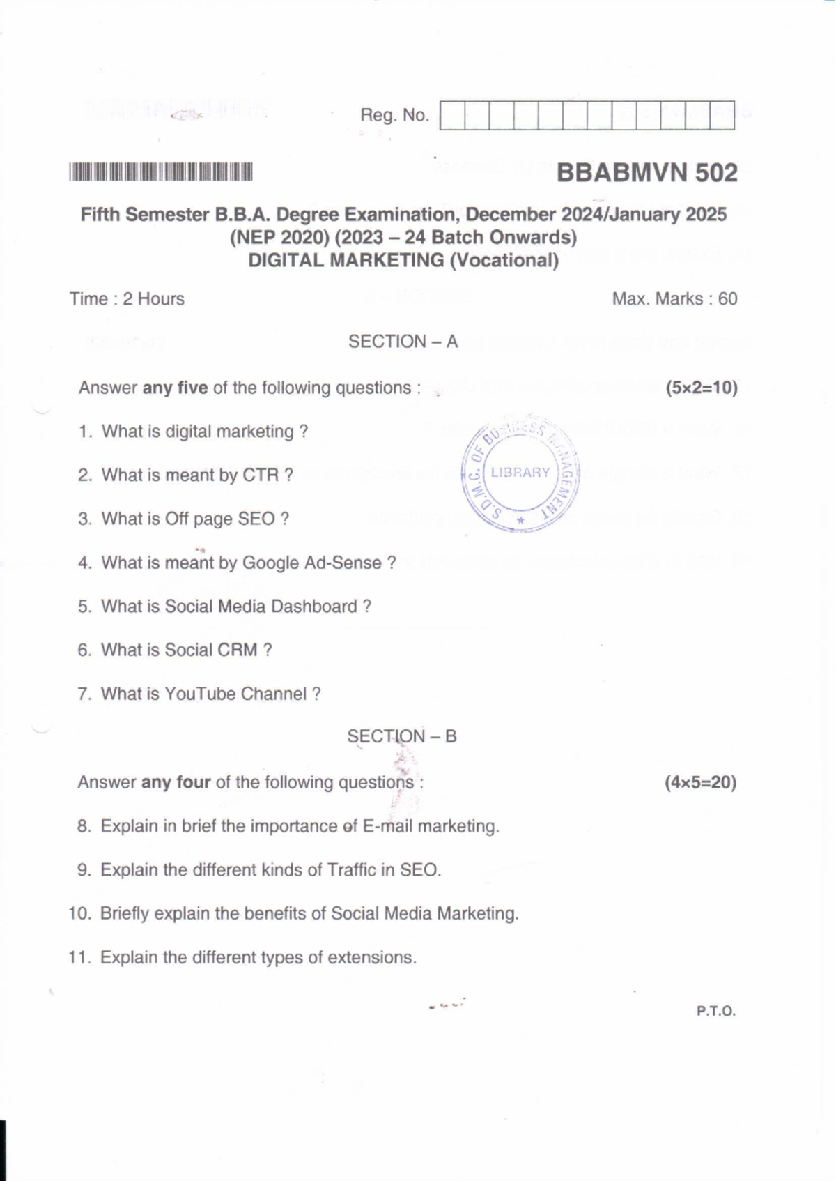 BBA 502 Digital Marketing Exam Notes - Dec 2025 (NEP 2020) - Studocu