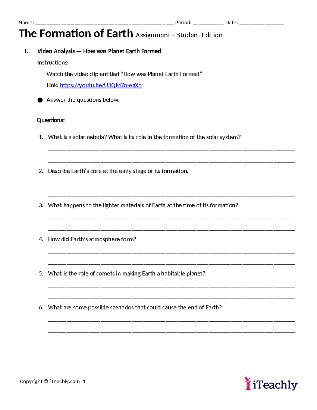 4-1-Assignment-SE-The-Formation-of-Earth - Name