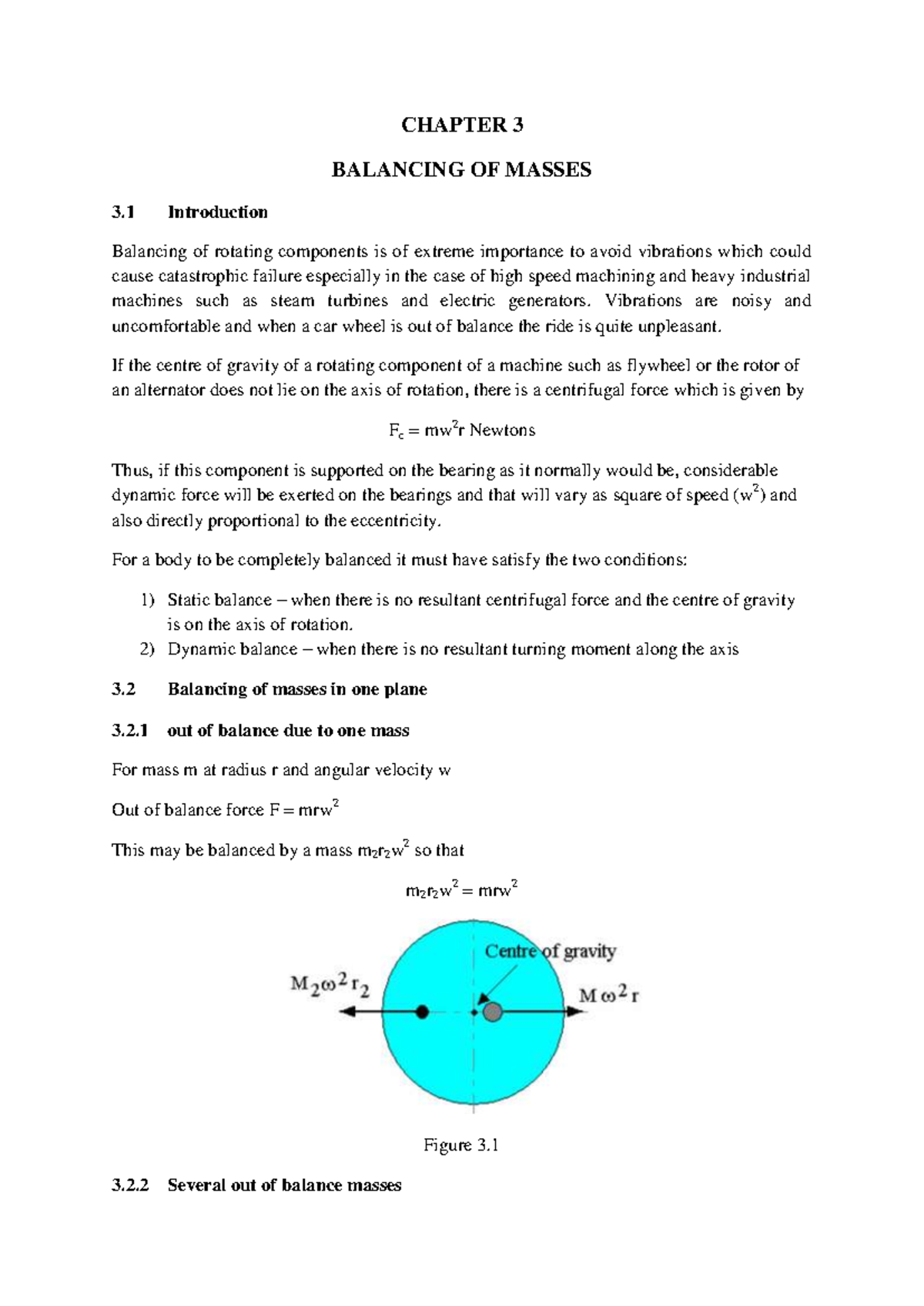 CHAPTER 3: Balancing of Masses in Rotating Components - ENG 101 - Studocu
