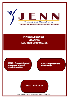 Grade 10 Physical Sciences Practical Test Guidelines (NPA 2025) - Studocu