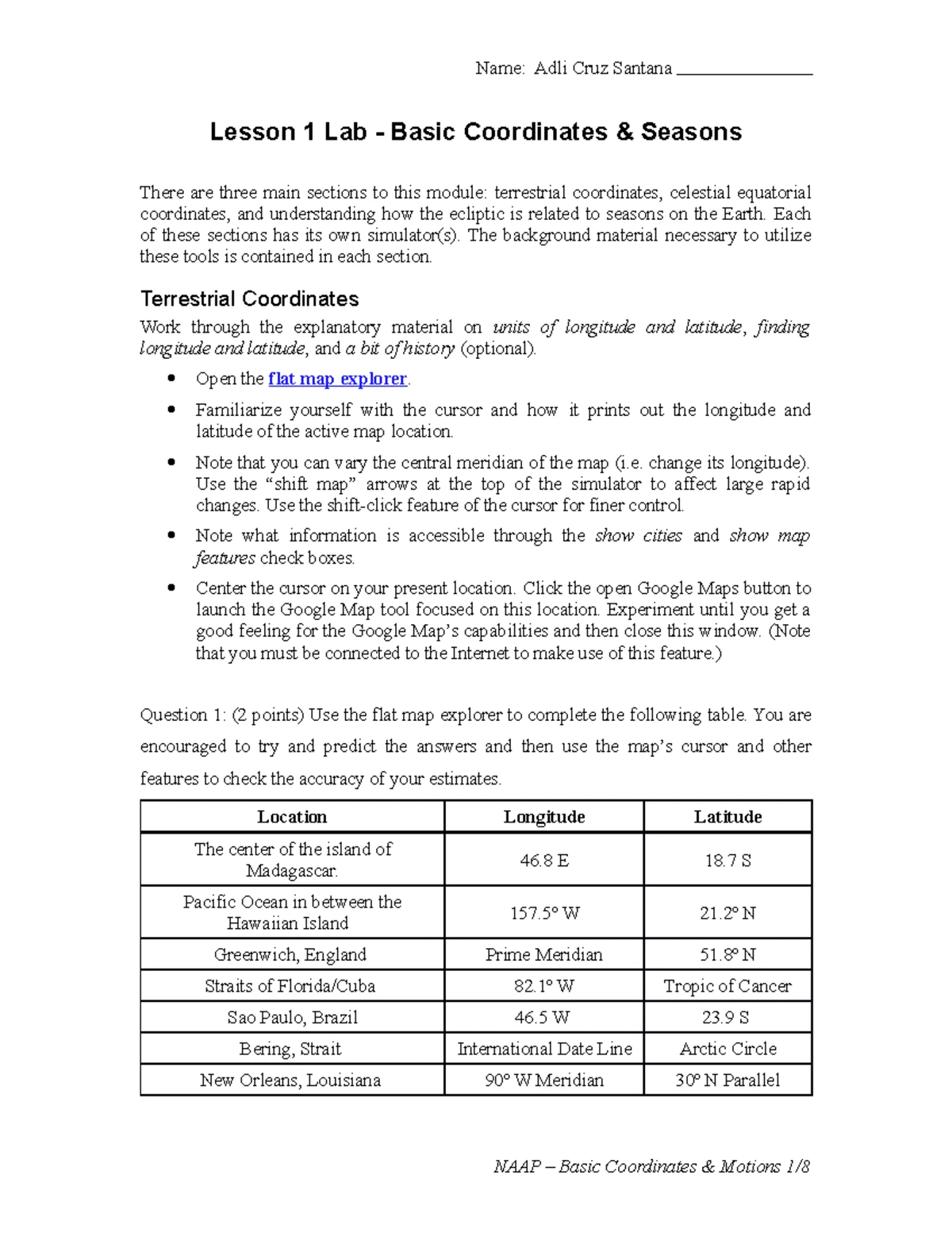 Lesson 4 Lab - Planetary Orbit Simulator Worksheet DOC - Name: Lesson 4 Lab Planetary Orbit ...