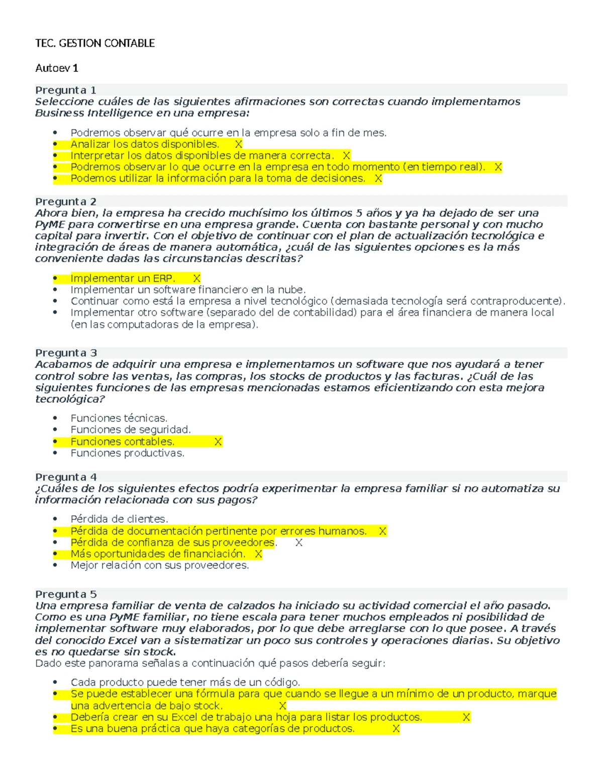 TEC. GESTION CONTABLE Autoev 1: Implementación de Business Intelligence - Studocu
