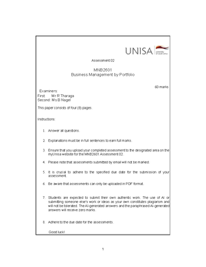 Unisa - University of South Africa - Studocu