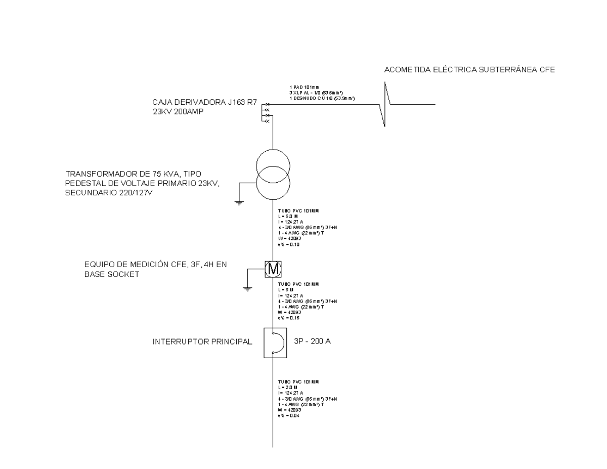Parte Superior - Diagrama Unifilar Acometida Eléctrica CFE - Studocu