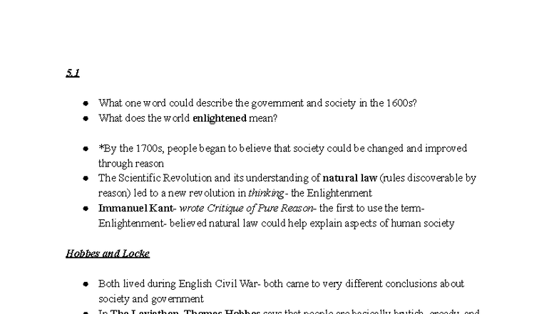 World History Chapter 5: Enlightenment Ideas and Their Impact - Studocu