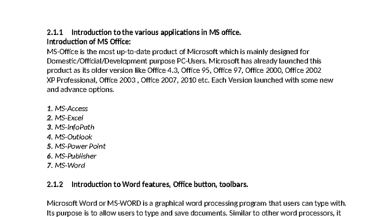 MS Office Word Notes 2025: Features, Tools, and Applications - Studocu