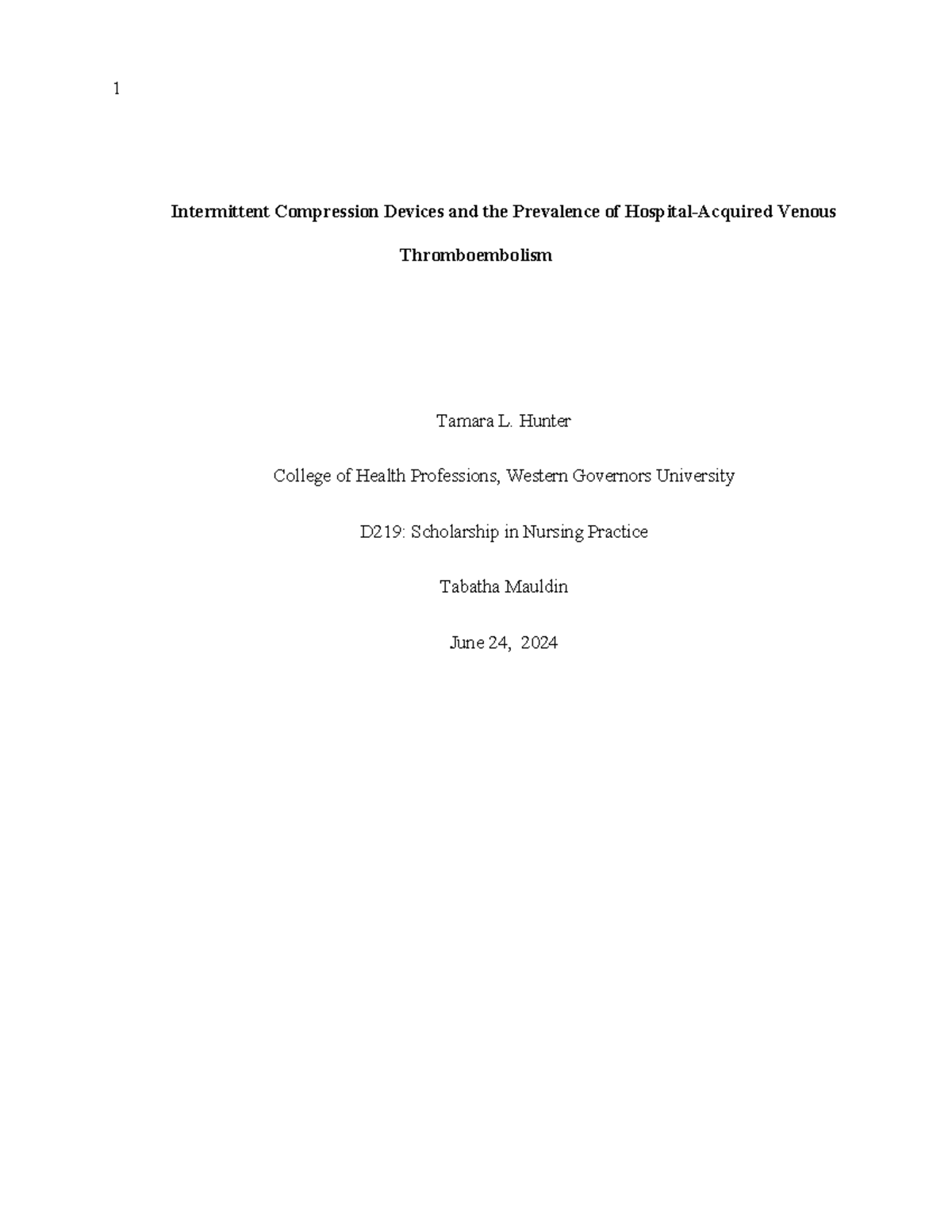 THunter D219 - MYM2 - Task 1: VTE Prevention with IPC Devices in ...