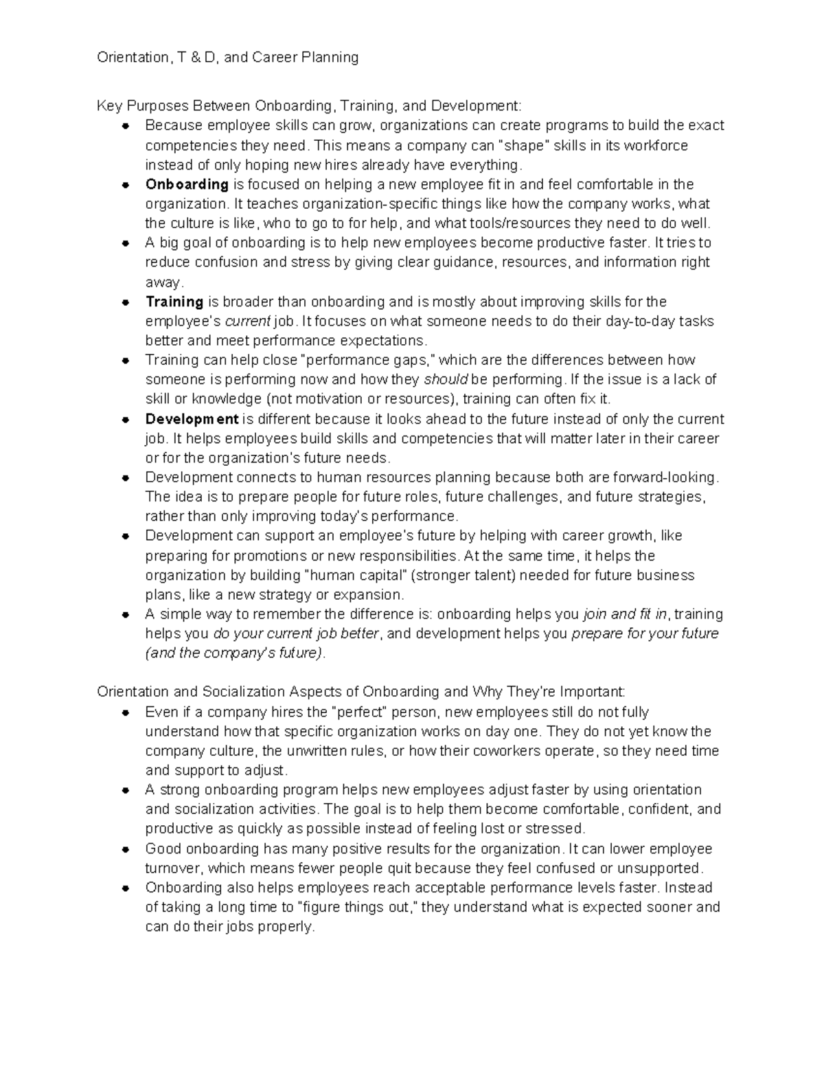 HRD 101: Onboarding, Training, and Development Strategies - Studocu
