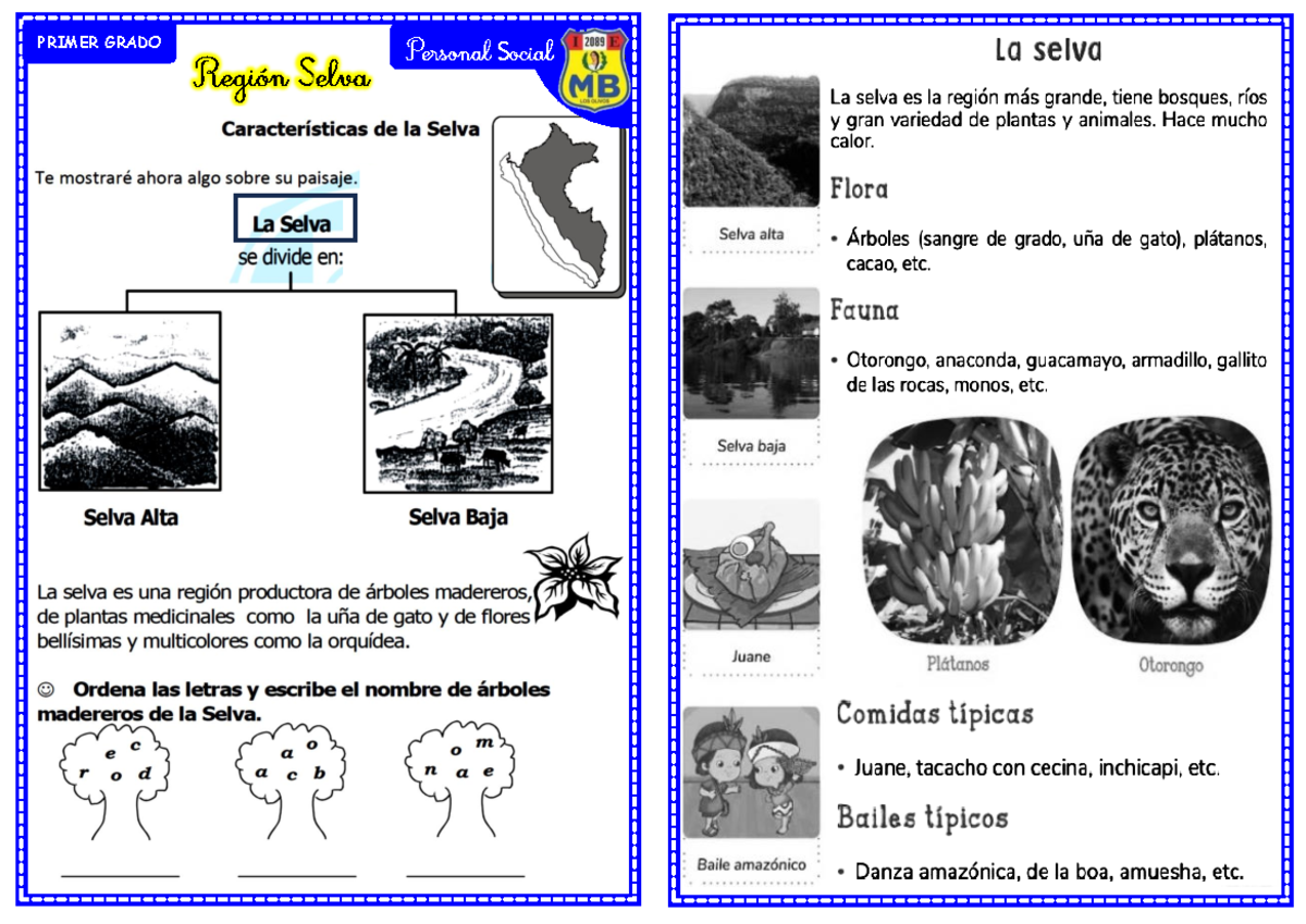 Ficha Personal - LA Selva 1° - PRIMER GRADO Personal Social 2089 E La ...