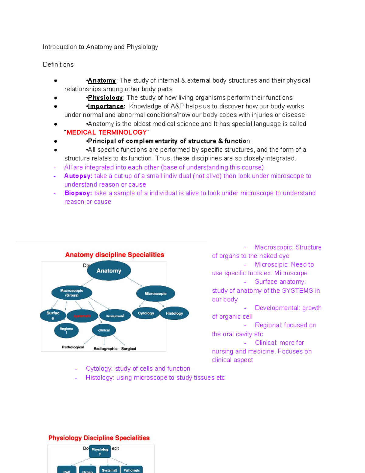 A&P 101: Comprehensive Notes on Anatomy & Physiology Concepts - Studocu
