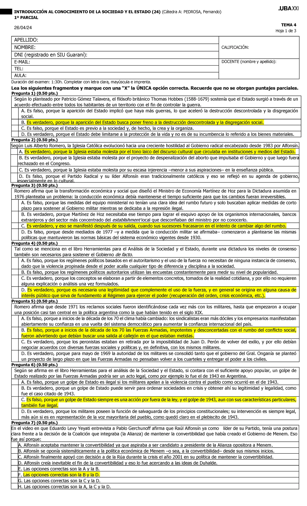 Exámenes parciales: ICSE 2023 - Primer Parcial A - Studocu