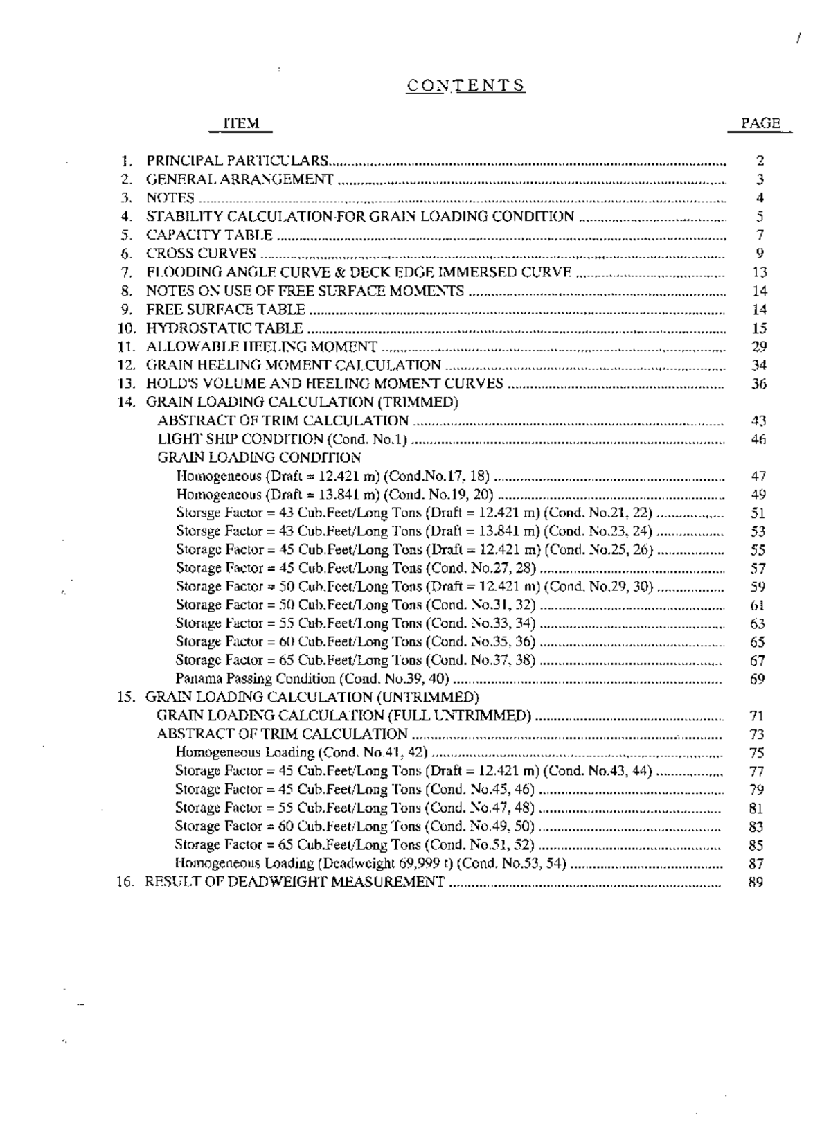 Grain Loading Stability Parameters - Century Star Grain Carrier - Studocu