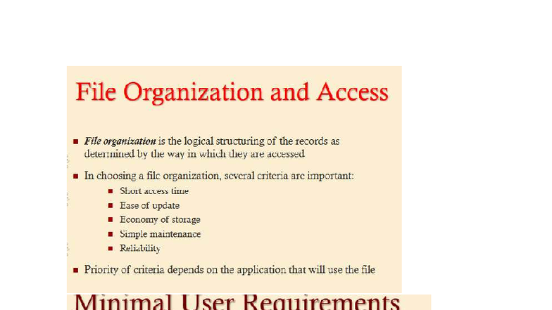 File Organization and Access Cheat Sheet (EO3) - Studocu
