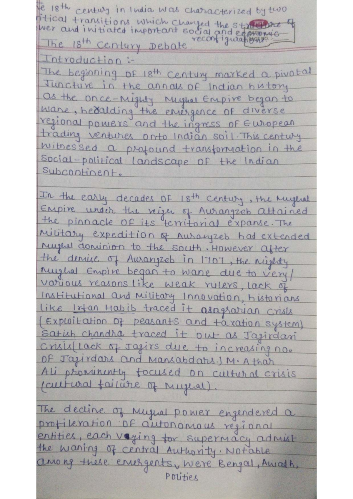 18th Century India: Political and Economic Transformations Notes - Studocu