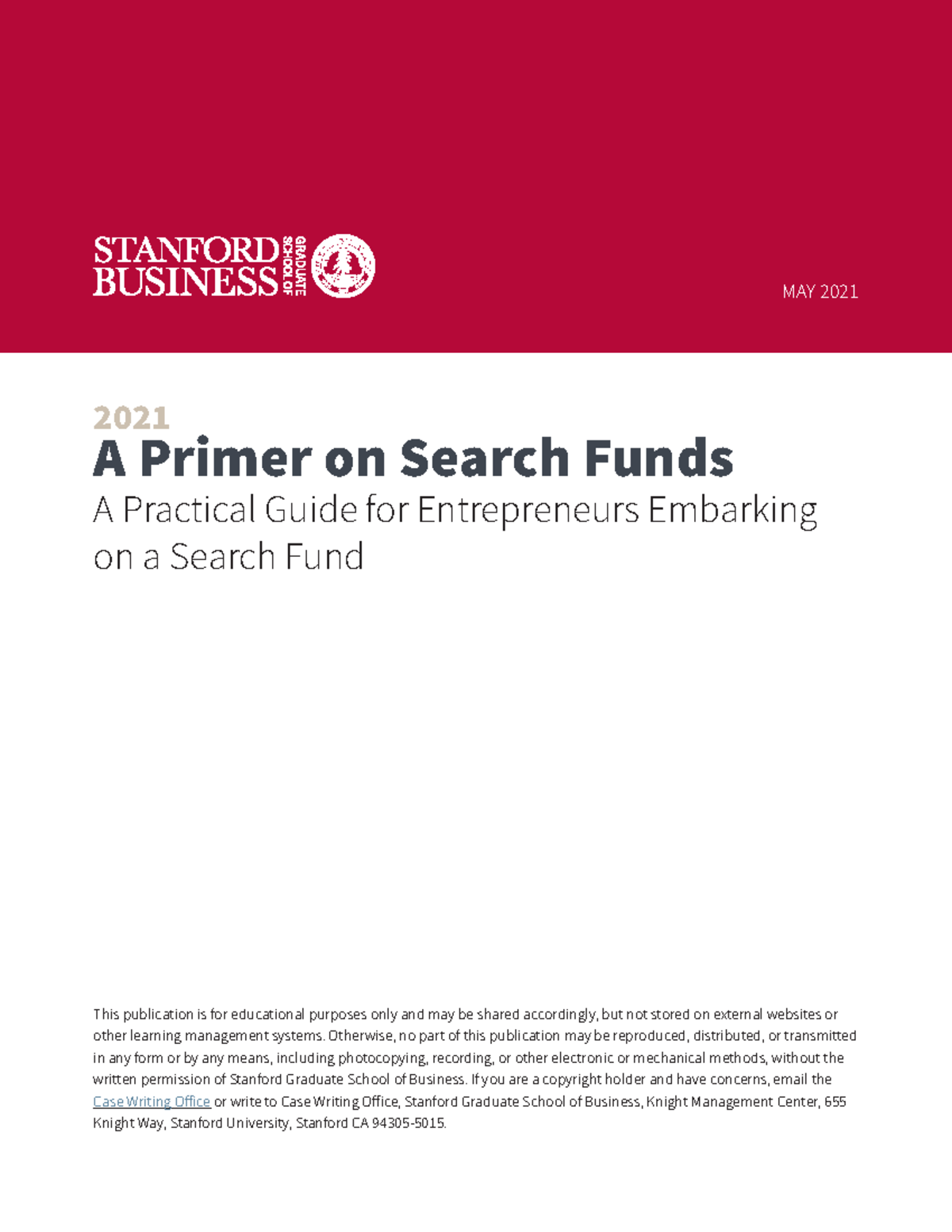 A Comprehensive Guide to Search Funds (2021) - Studocu