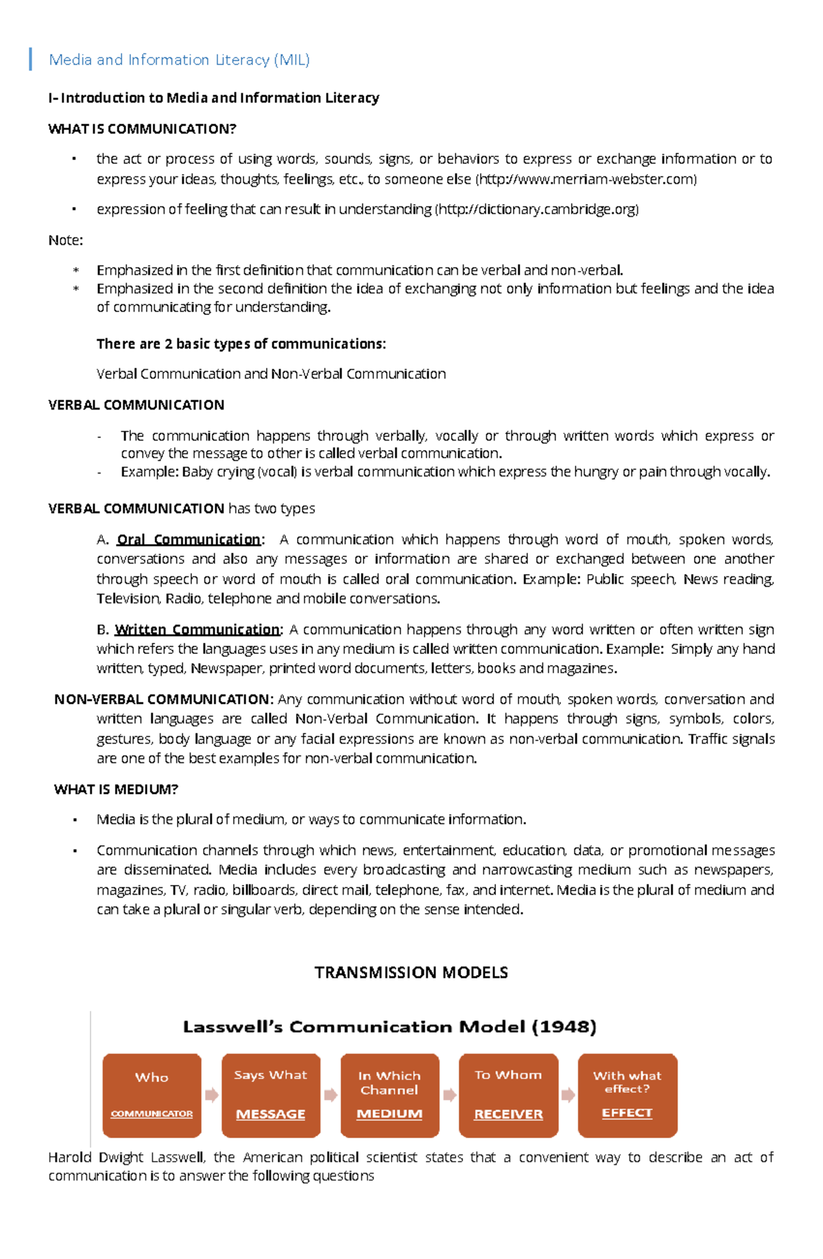 Lecture-1 - This is the lecture number 1. - I- Introduction to Media ...