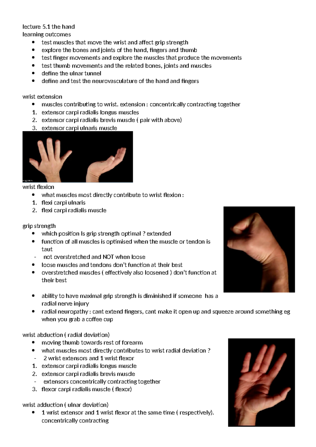 HLS 5+6 - Lecture Notes on Hand and Wrist Anatomy - Studocu