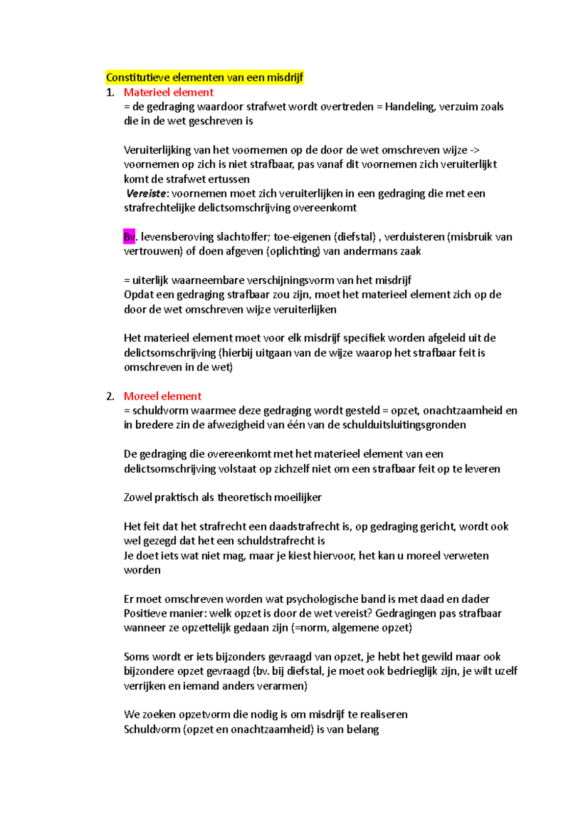 Constitutieve elementen van een misdrijf - Constitutieve elementen van ...