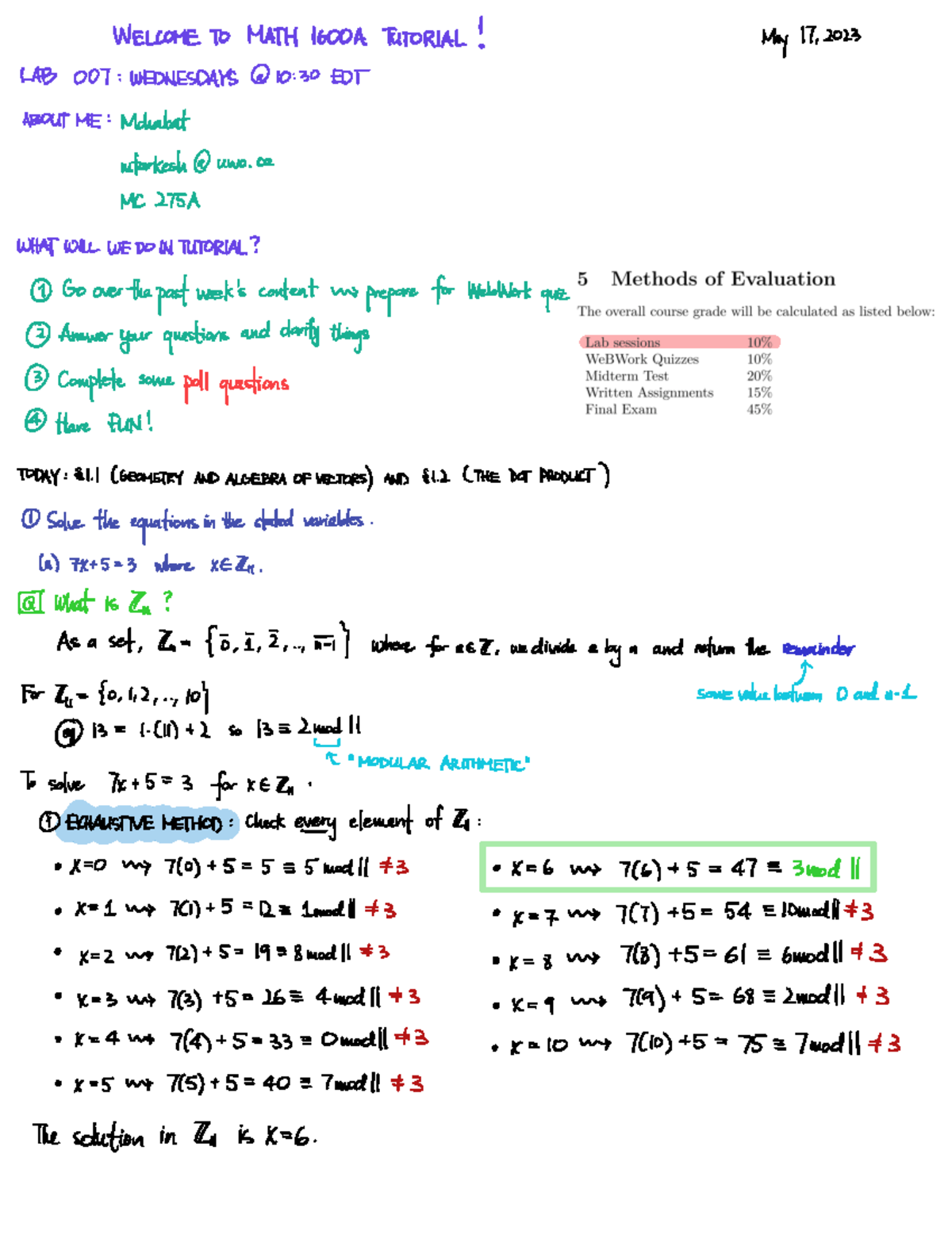Lab1 - lab information for Lin all - WELCOMETO MATH 1600 A TUTORIAL May ...