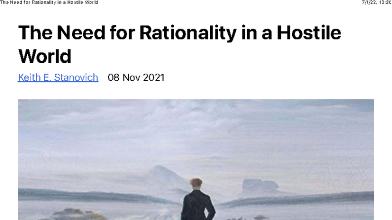 Rationality in a Hostile World: A Review of Pinker's Insights (12:30 ...