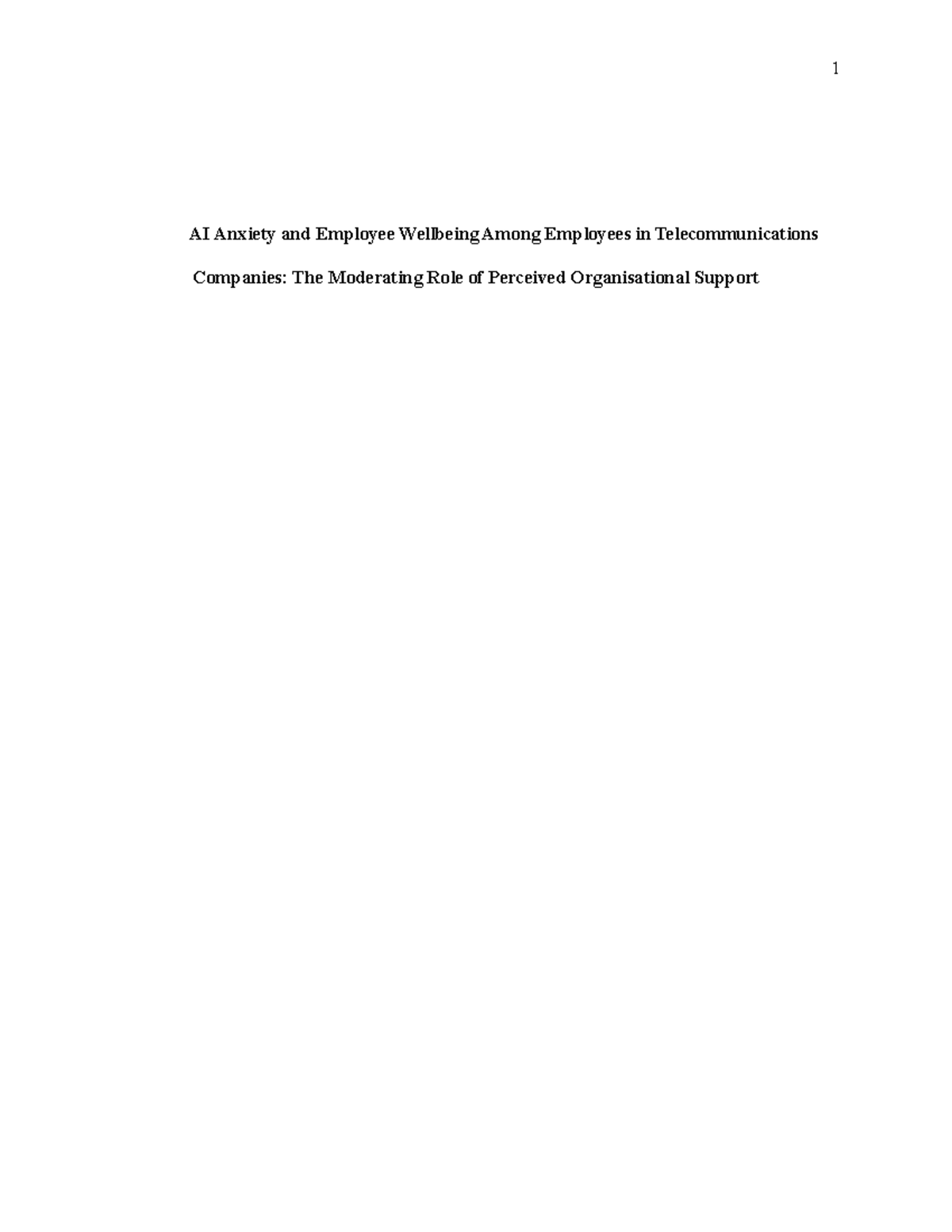 AI Anxiety and Employee Wellbeing in Telecommunications: The Role of ...