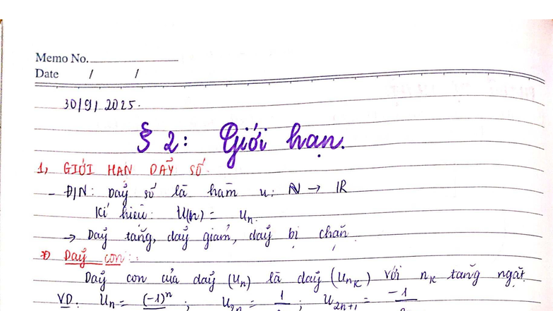 Giải Tích 30 9 - Memo No. 1: Tính Chất Hàm Số - Studocu