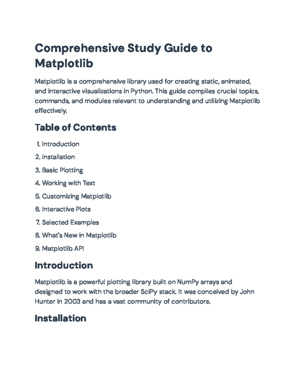 Comprehensive Matplotlib Study Guide for Effective Data Visualization ...