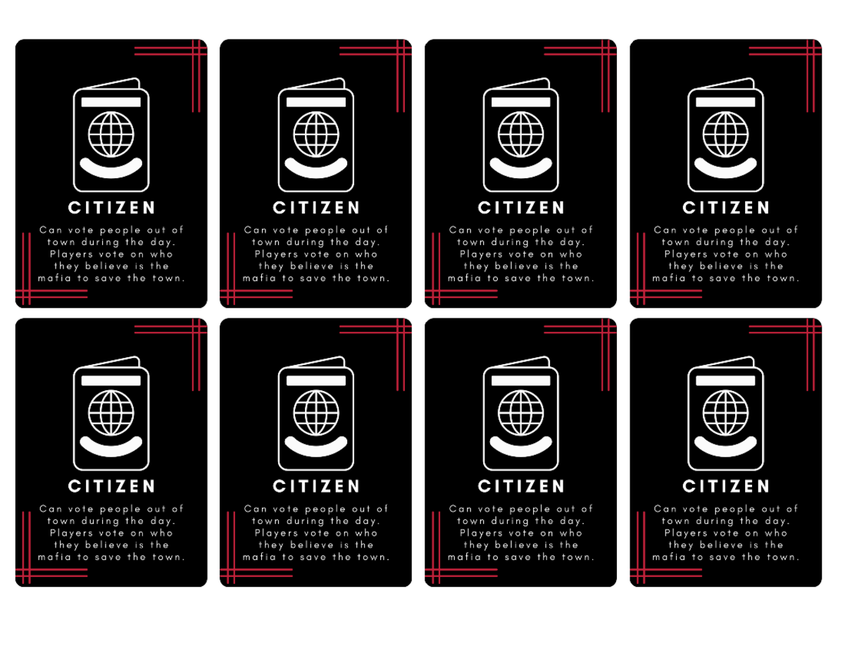 Mafia Game Printable Cards - Set 1 for Fun Gameplay - Studocu