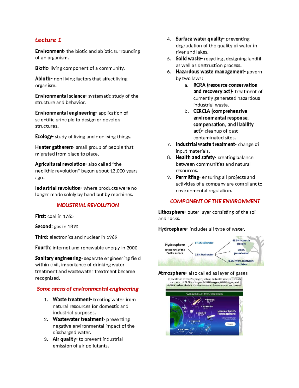 ENV 101: Lecture 1 - Biotic and Abiotic Factors in Ecosystems - Studocu