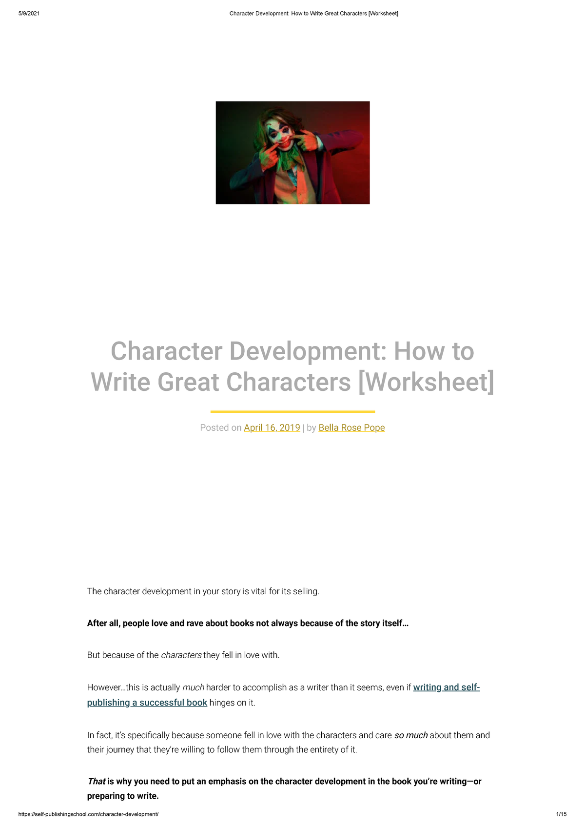 Character Development Tips: A 12-Step Guide for Writers - Studocu