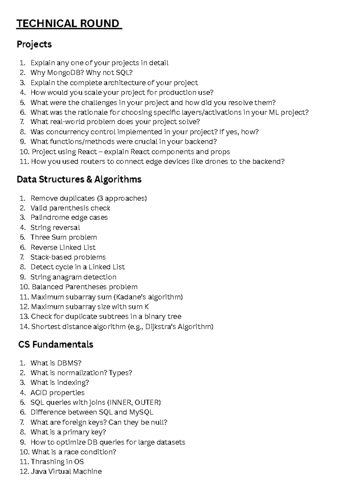 TECHNICAL ROUND: Project Insights and Challenges Analysis - Studocu