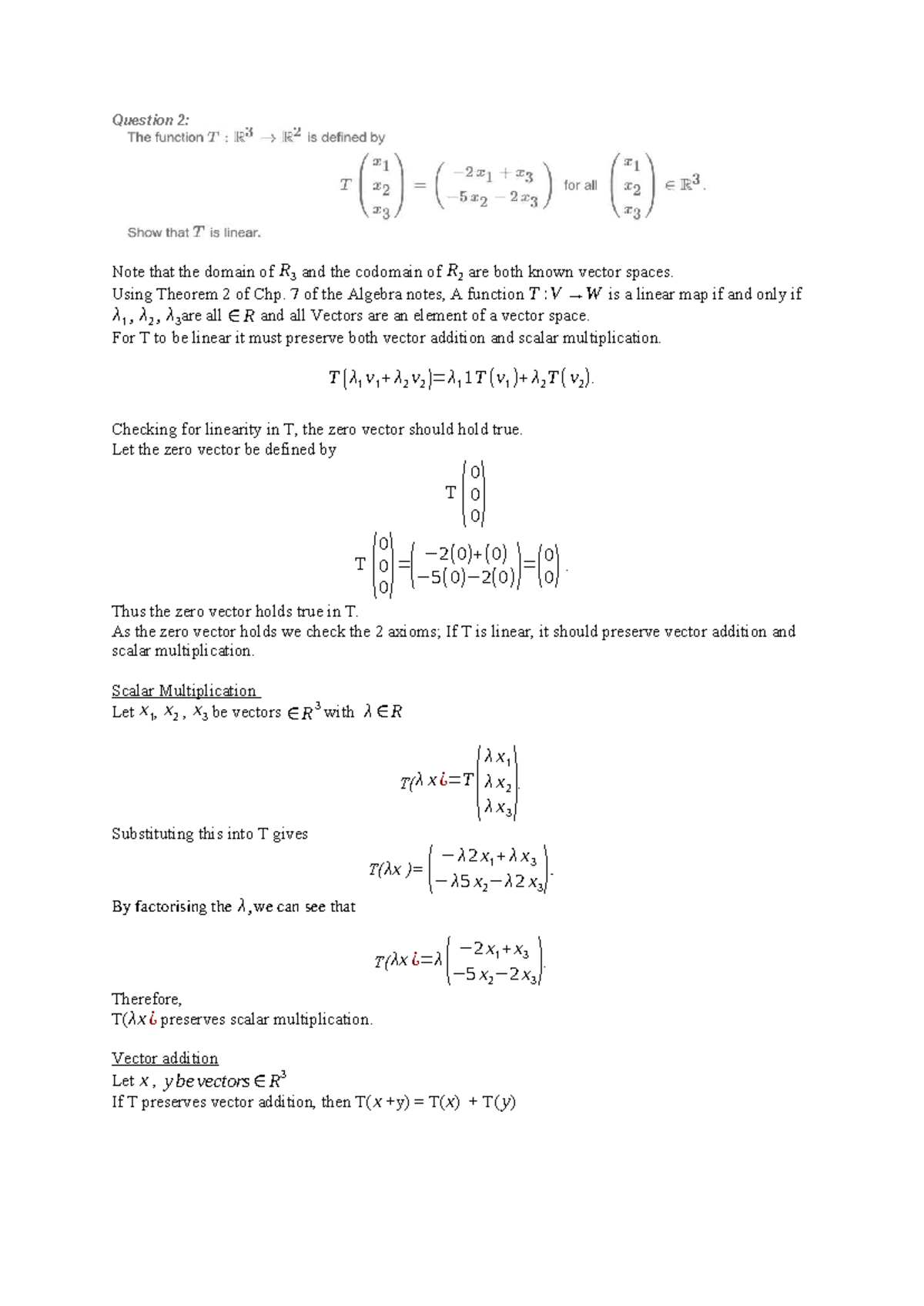 Maths Assignment: Linear Maps, Subspaces, and Pollution Levels - Studocu