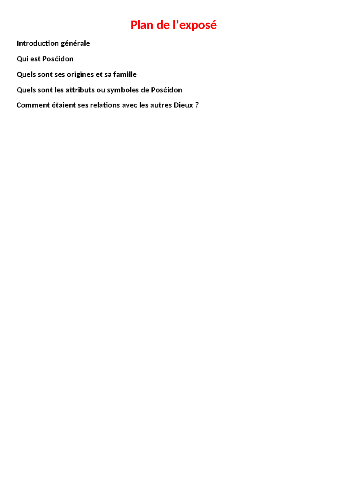 Exposé Fady sur Poseidon - Plan de l’exposé Introduction générale Qui ...