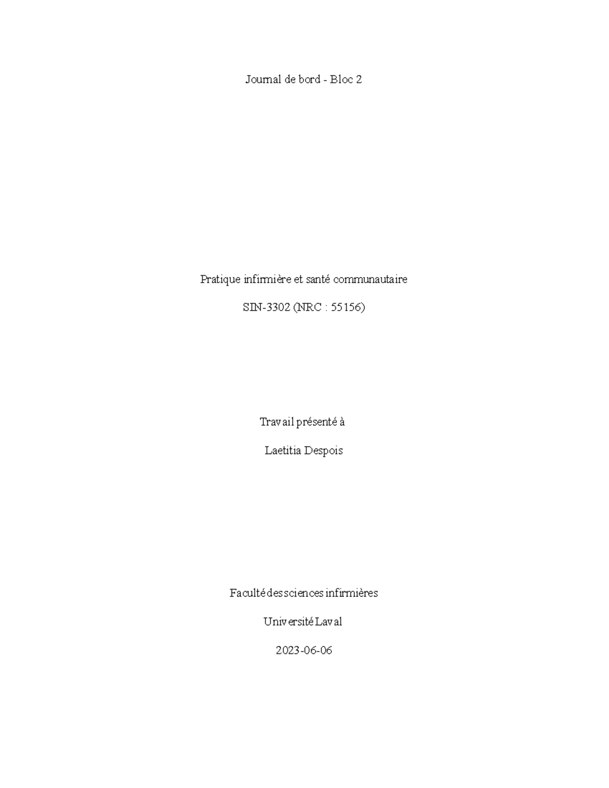 Journal de bord 2 - Il est expliqué qu’il est possible de définir le ...