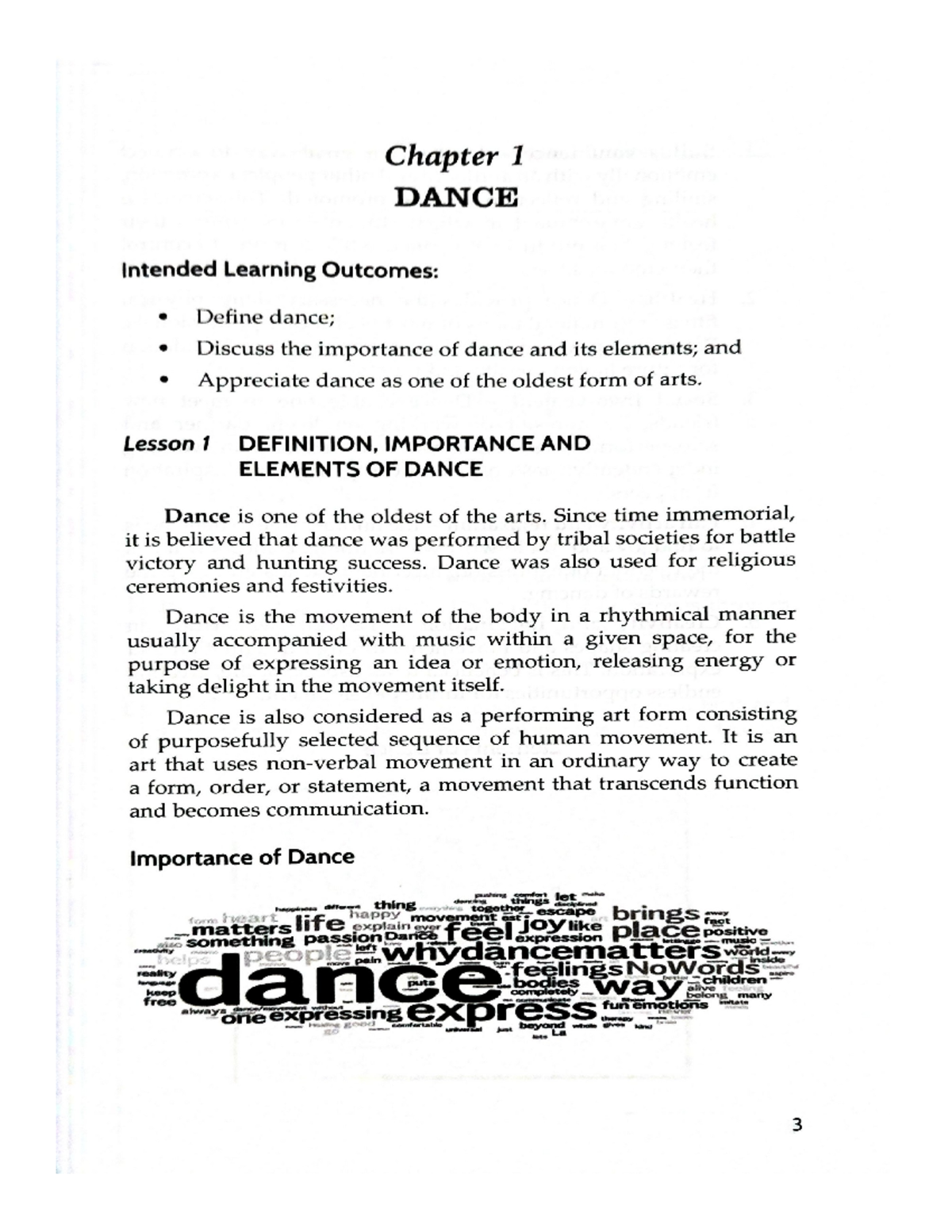 Chapter-1-and-2 Pathfit 3 Dance - Chapter 1 DANCE Intended Learning ...