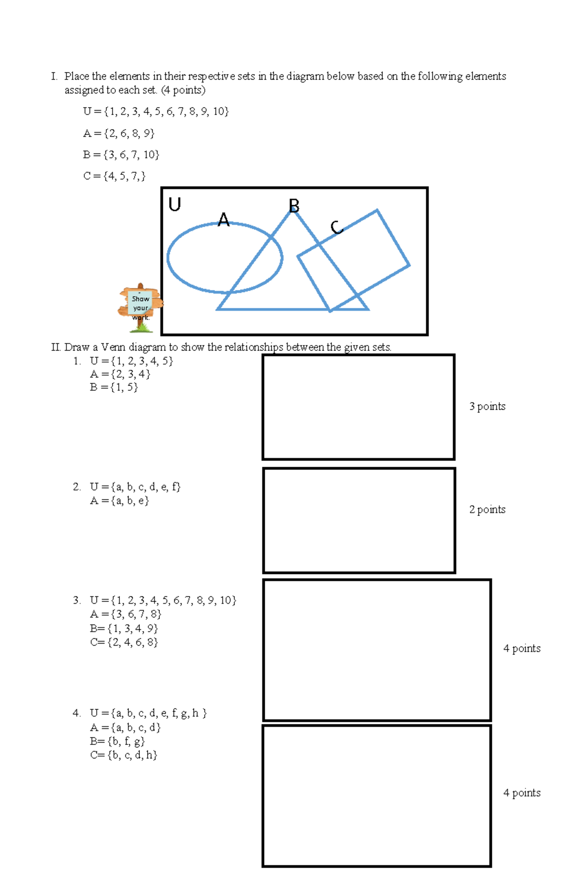 Activity - Set Theory and Venn Diagrams (Course Code: MATH101) - Studocu