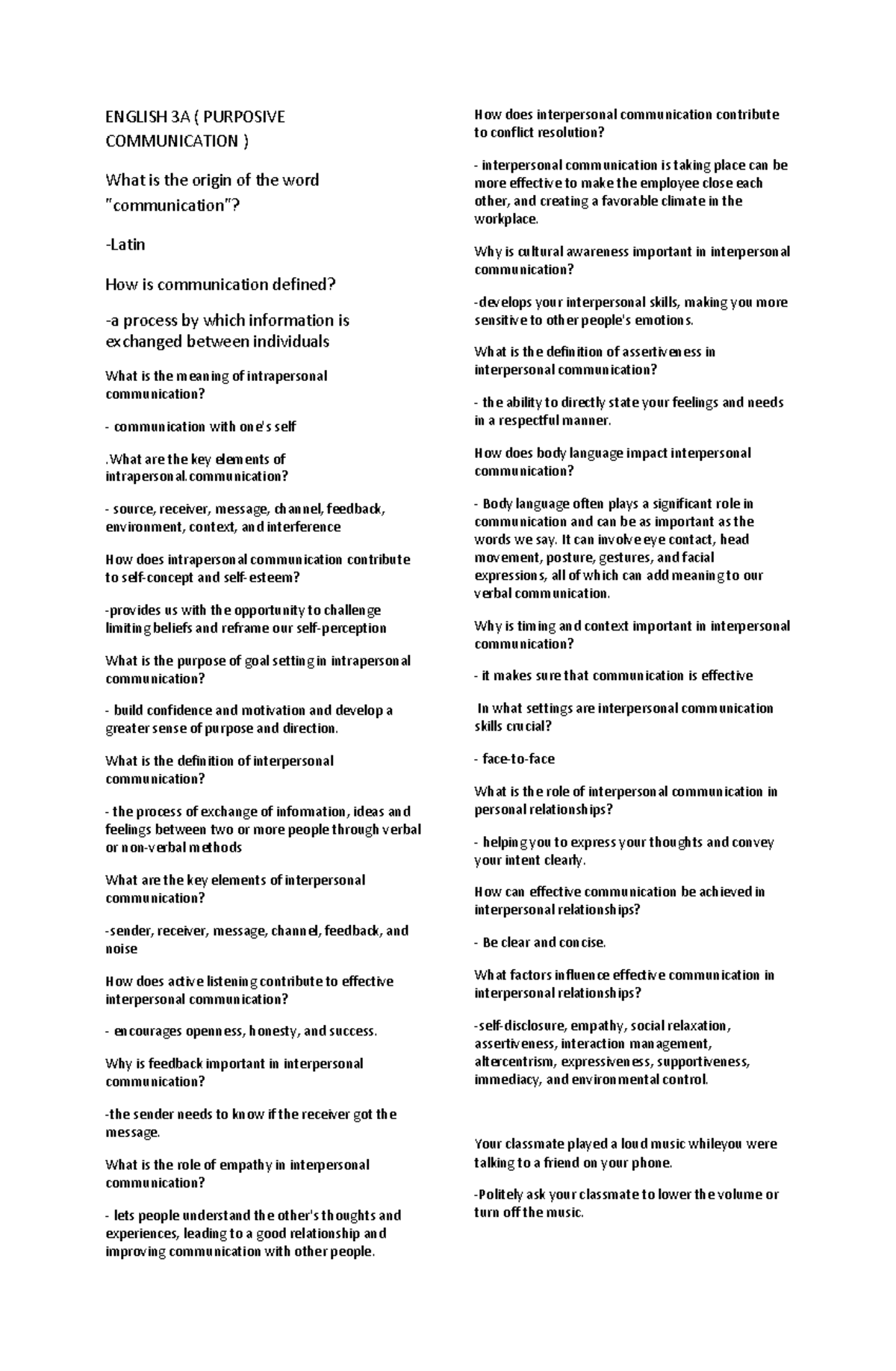 ENG-3A- Review - lecture - ENGLISH 3A ( PURPOSIVE COMMUNICATION ) What ...