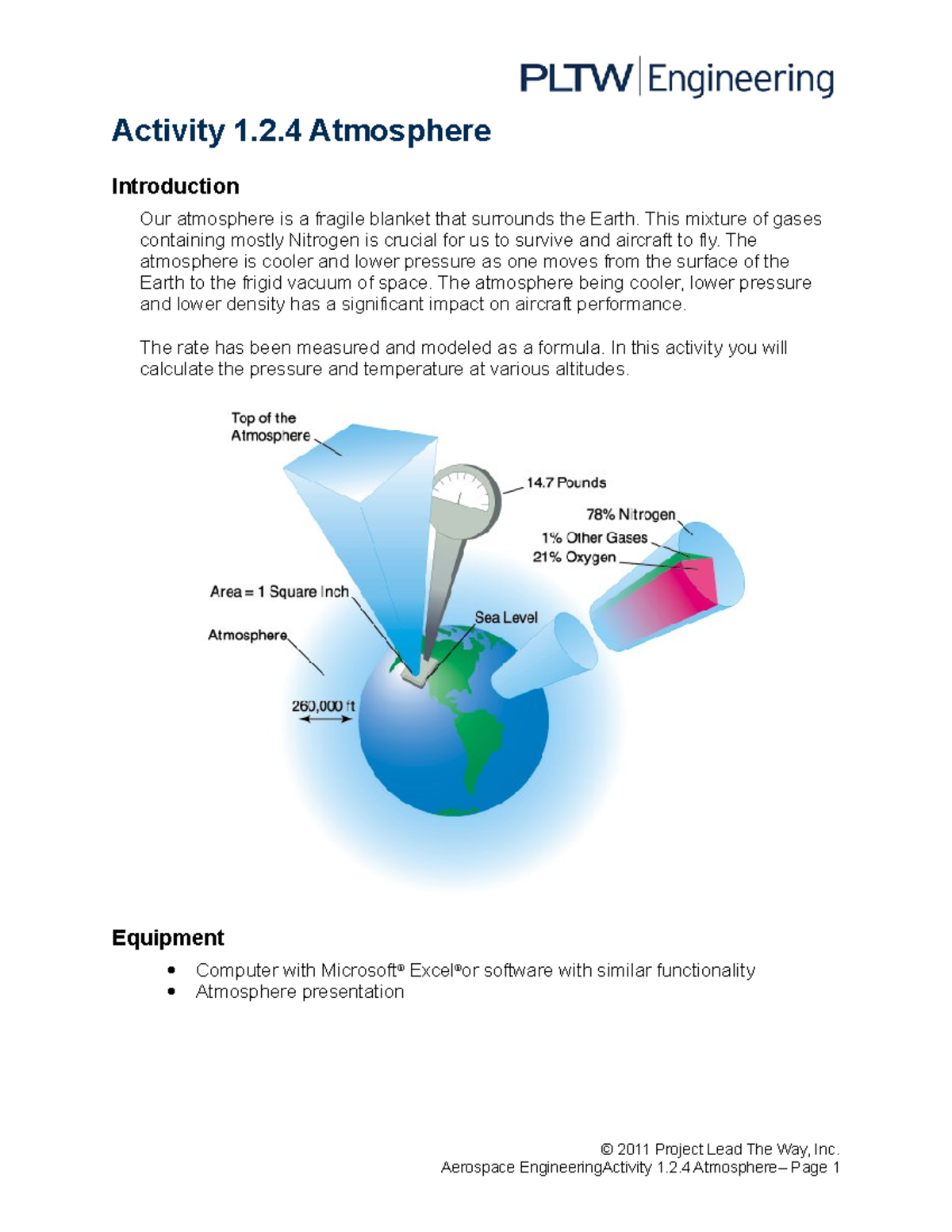 1.2 - notes - Activity 1.2 Atmosphere Introduction Our atmosphere is a ...