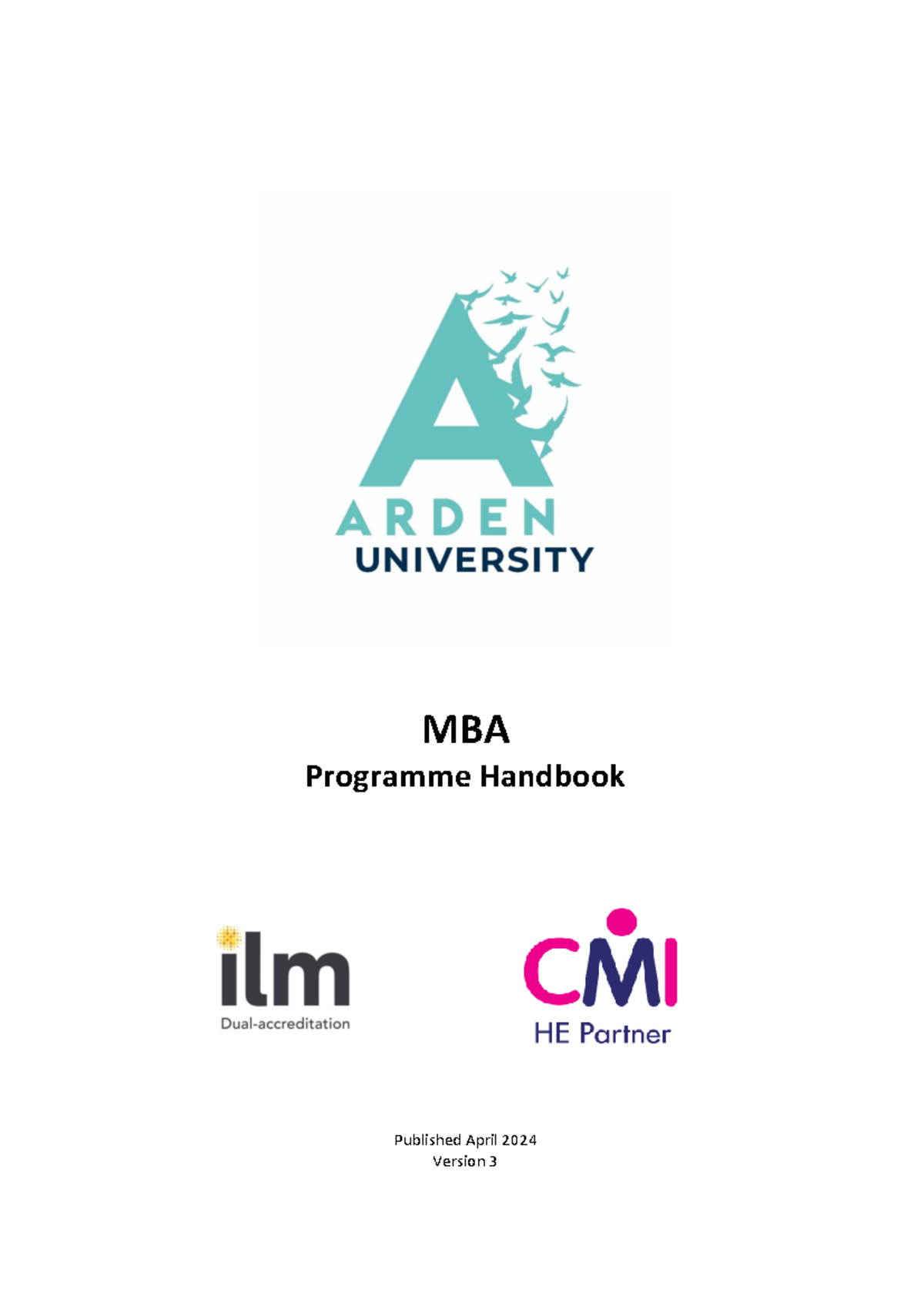 Arden MHB - MBA Programme Handbook 2024 (Version 3) - Studocu