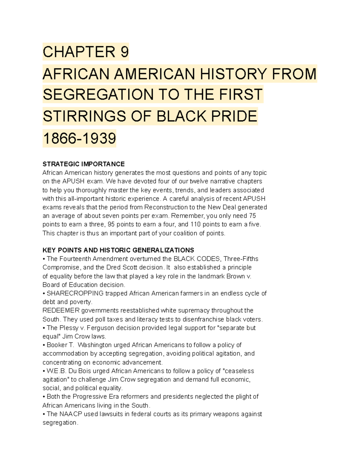 African American History: From Segregation to Black Pride (APUSH ...