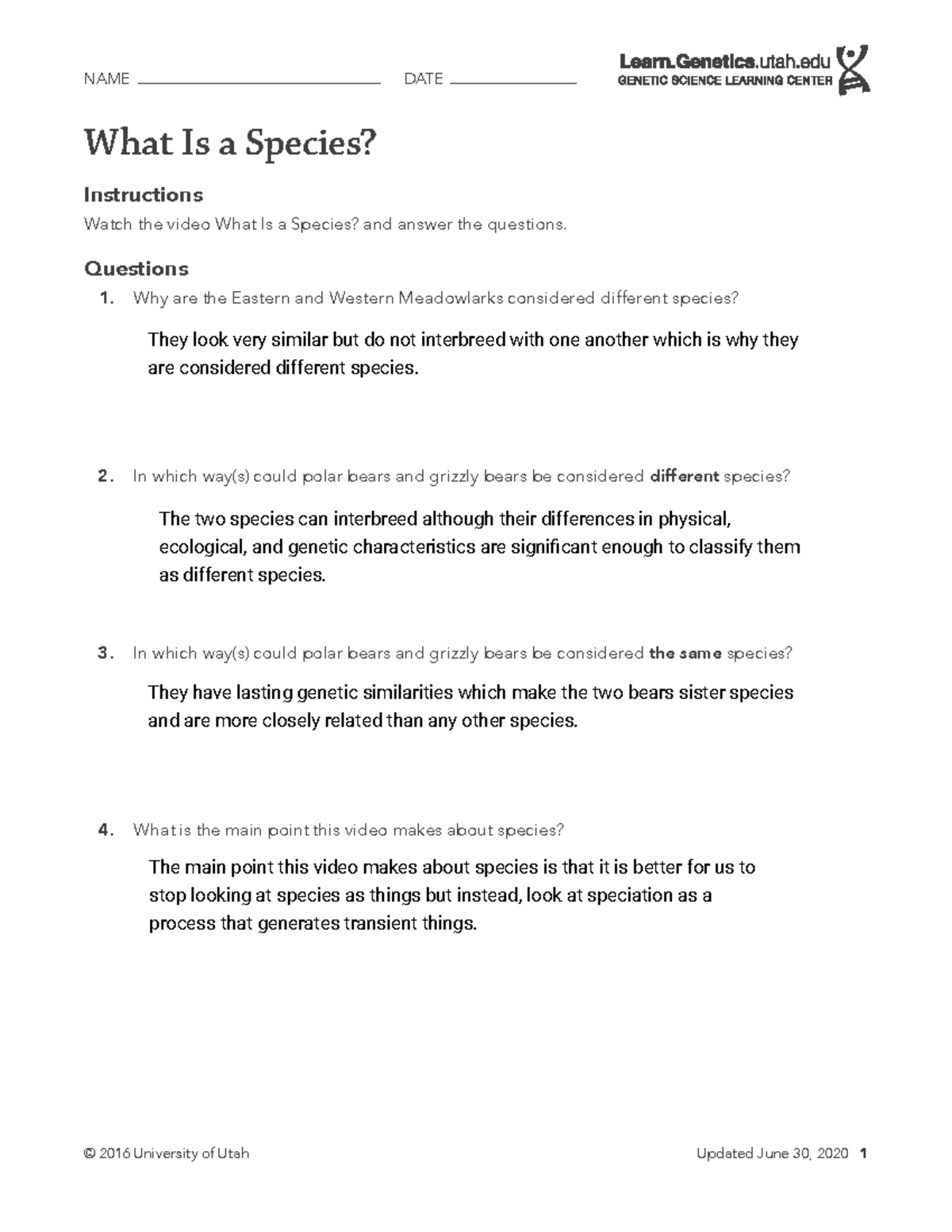 BIO 101 Lecture: Understanding Species and Speciation Processes - Studocu