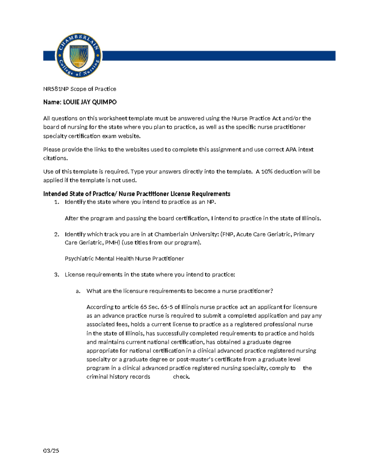 NR581 NP WK 2: Scope of Practice for Psychiatric Nurse Practitioners in ...