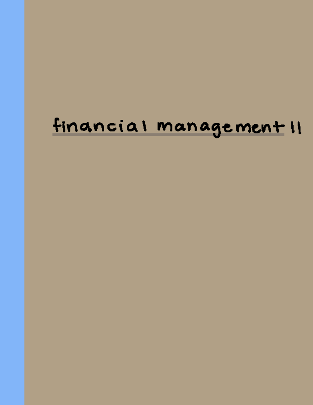 Financial Management II: Chapter 12 Lecture Notes (1 Exam) - Studocu