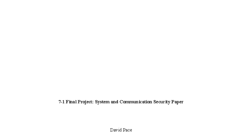 CYB 300 Module 7 Final Project: System & Communication Security - Studocu